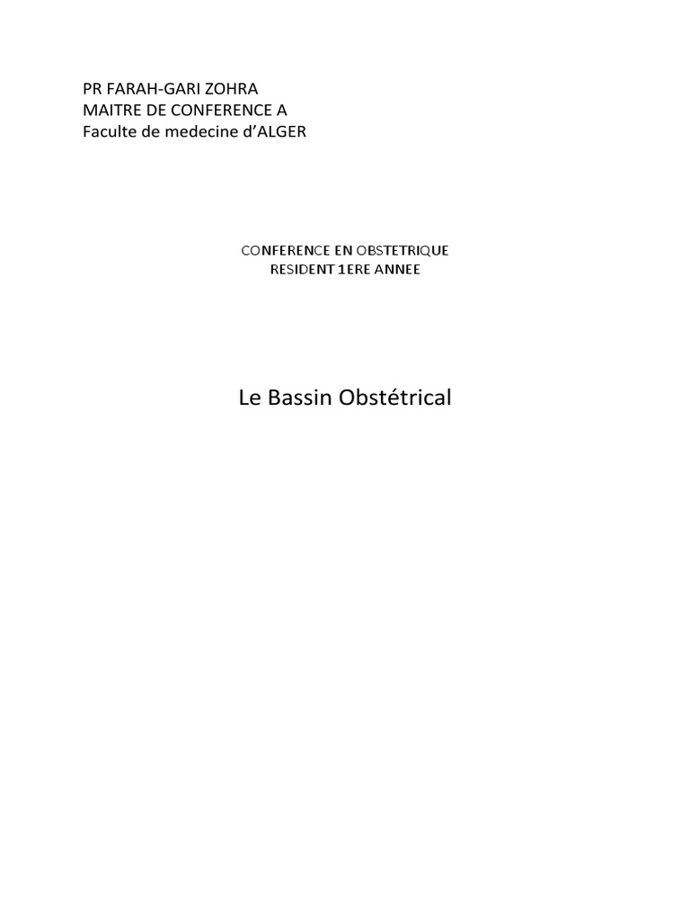 Anatomie du Bassin Obstétrical | PDF | Vertèbre | Bassin (anatomie)