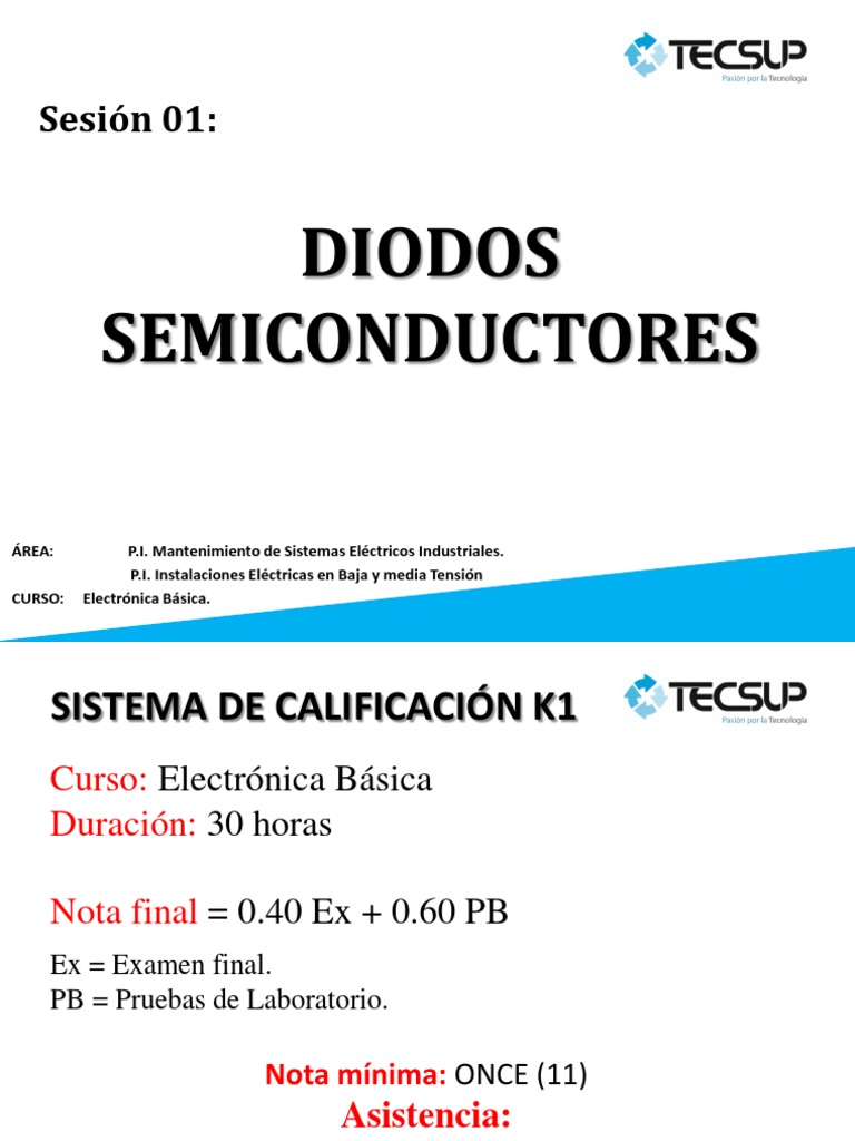 s01 - Diodos Semiconductores v7 Pi 2018jun Ver5 | PDF | Semiconductores | Diodo