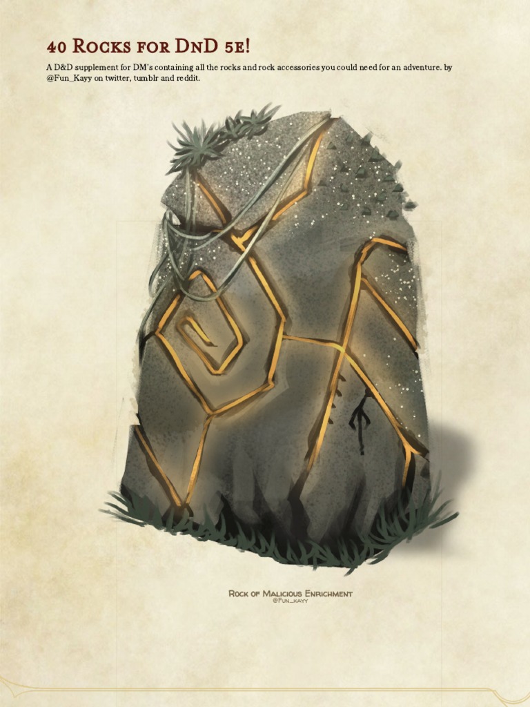 40 Rocks for DnD 5e! | PDF | Dungeons & Dragons