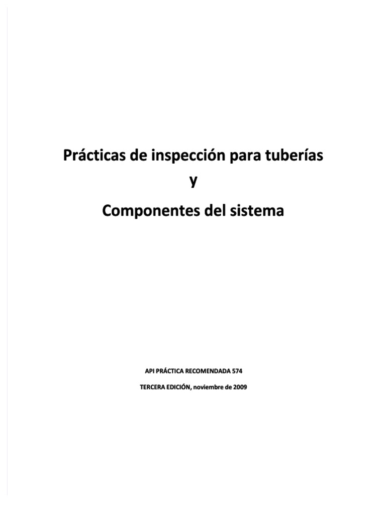 Api 574 2009 Español Pdf Tubería Transporte De Fluidos