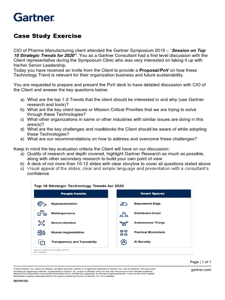 Gartner Consulting - Case Study Presentation | PDF | Business