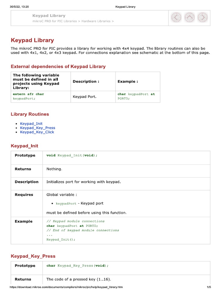 Keypad Library | PDF