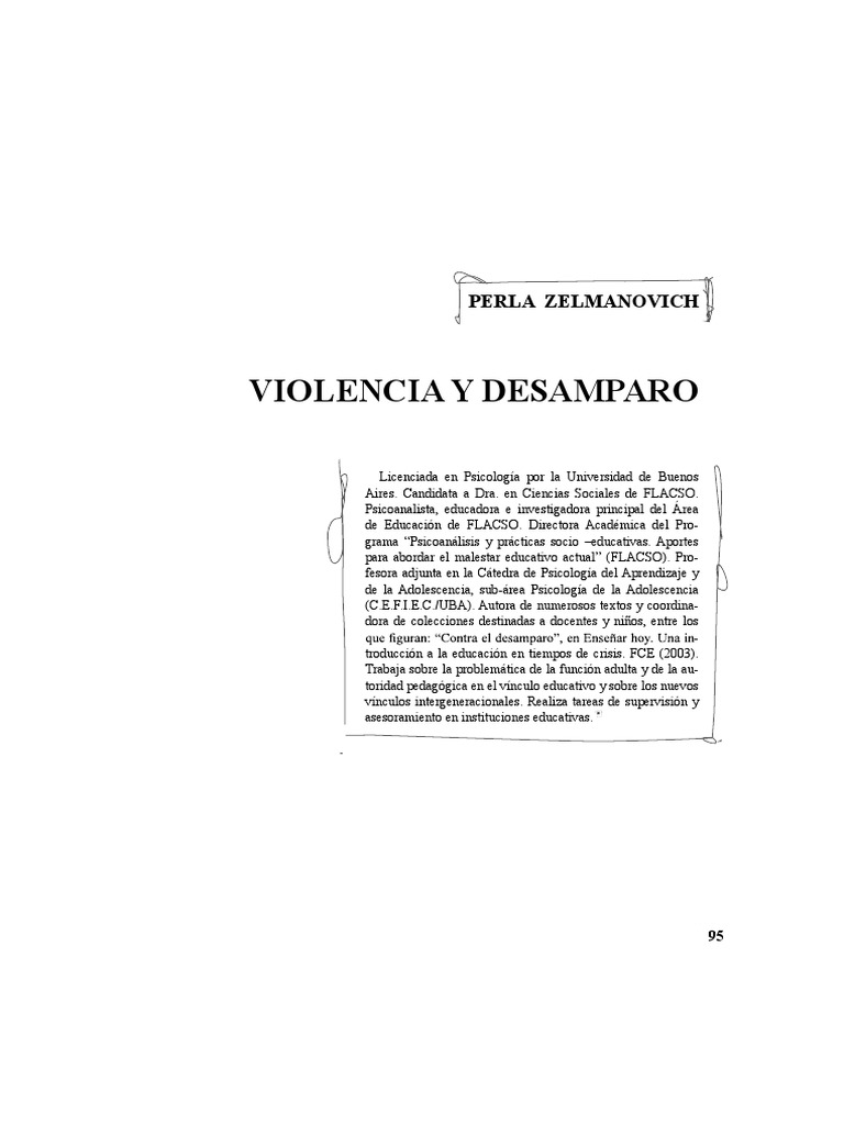Perla Zelmanovich | PDF | Violencia | Subjetividad