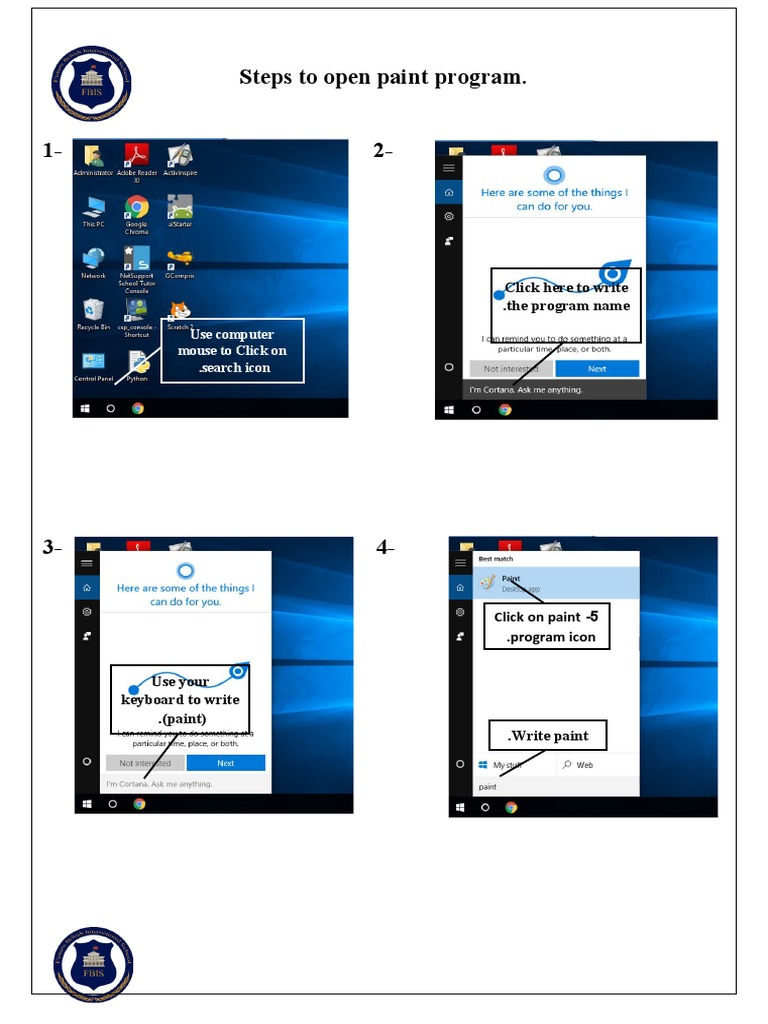 Open MS Paint: Step-by-Step Guide | PDF | Games & Activities | Computers