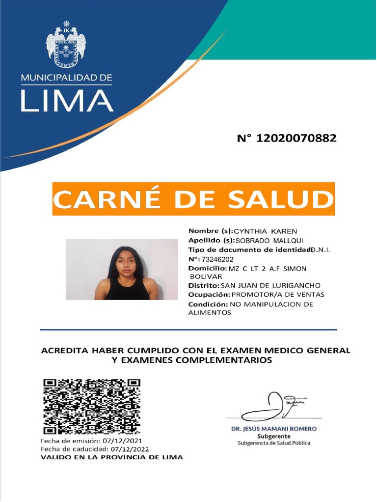 Carnet de Sanidad | PDF
