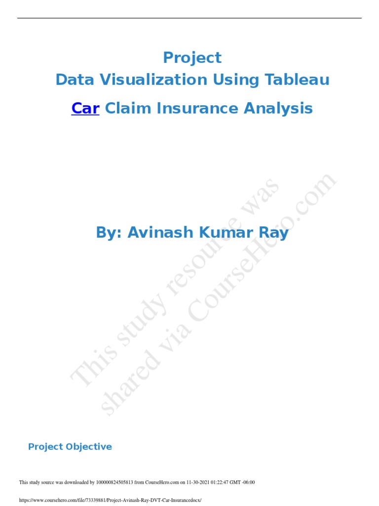Project Avinash Ray DVT Car Insurance | PDF | Insurance