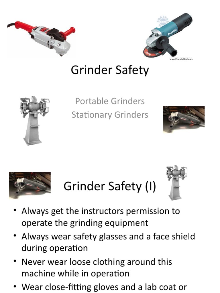 Grinder Safety: Portable Grinders Stationary Grinders | PDF | Grinding ...