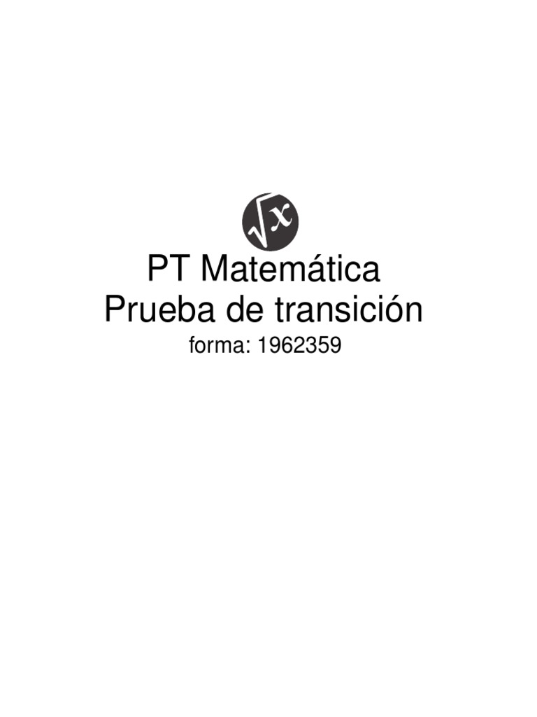 Ensayo PDT Matemática Con Respuestas | PDF | Matemáticas | Matemática Elemental