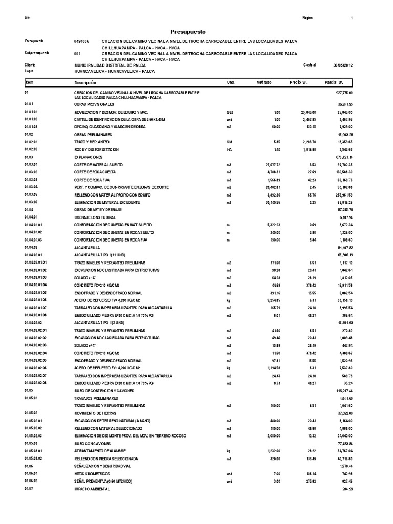 Presupuestocliente | PDF | Hormigón | edificio