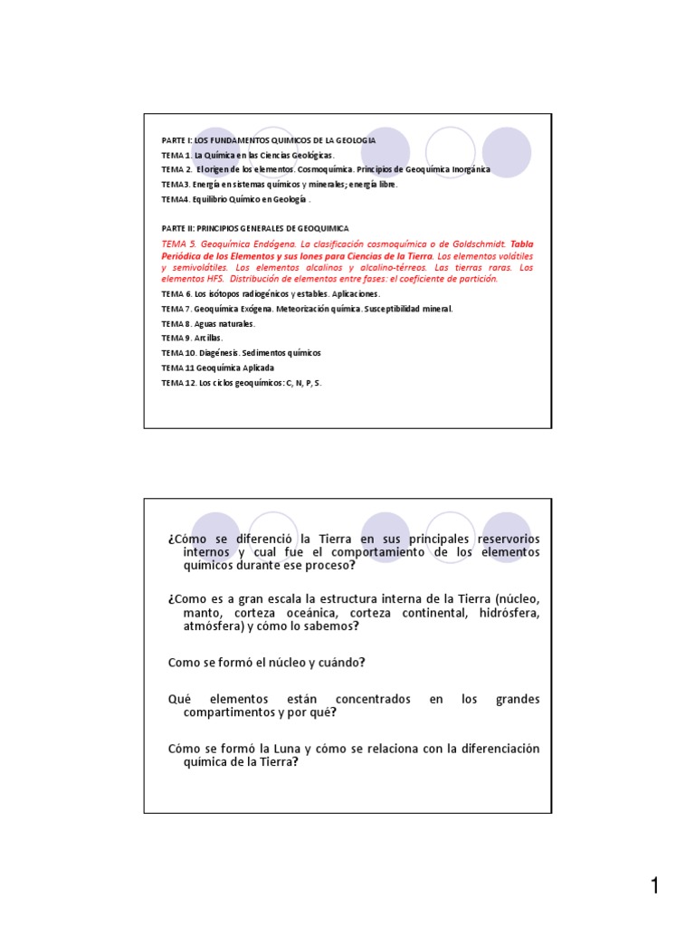 PP - Clasificación de Goldschmidt - Tabla - Geoquímica - 2015 | PDF ...