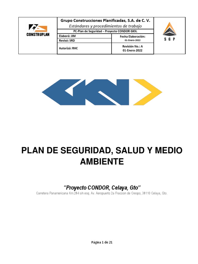 Plan Seguridad y Medio Ambiente CONDOR | PDF | Seguridad y salud ocupacional | Valores