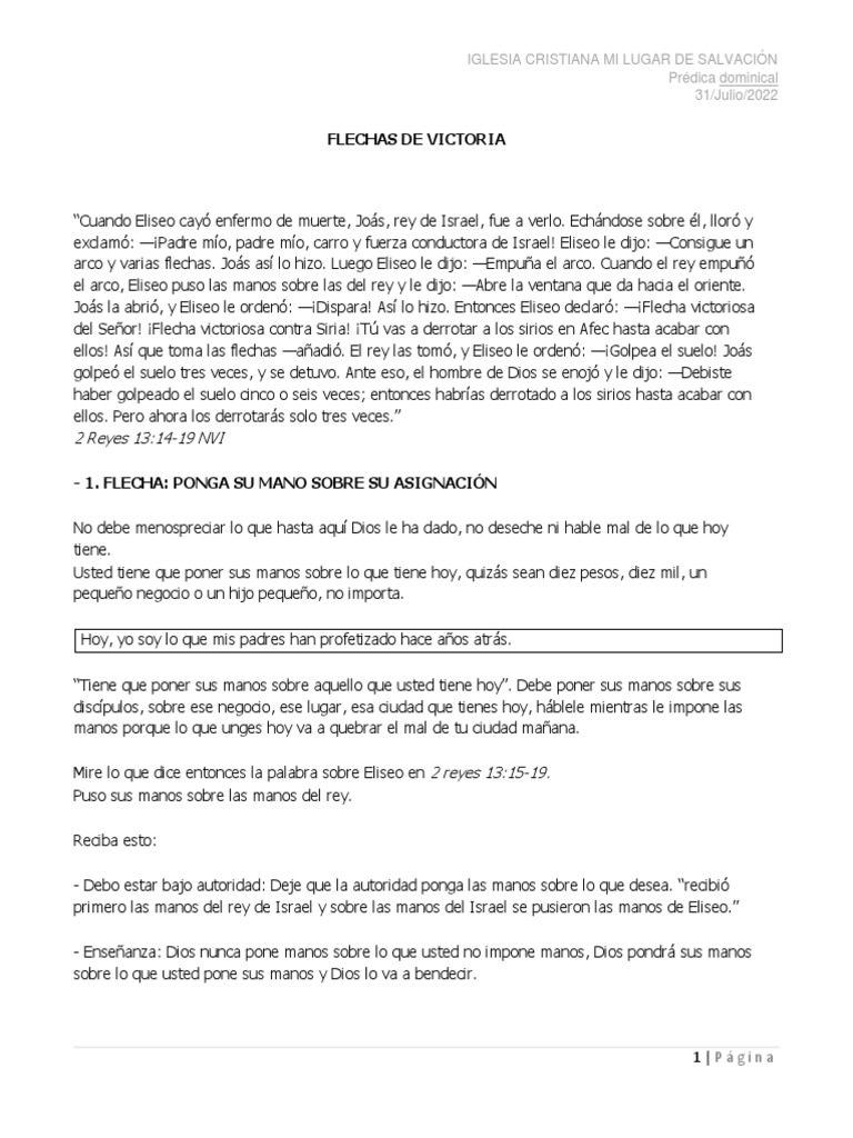 Flechas de Victoria: Fe y Acción | PDF | Bendición | Salvación
