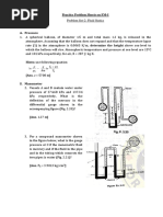 Manometers Practice Problem - Continue - Solutions | PDF | Pressure Measurement | Pressure