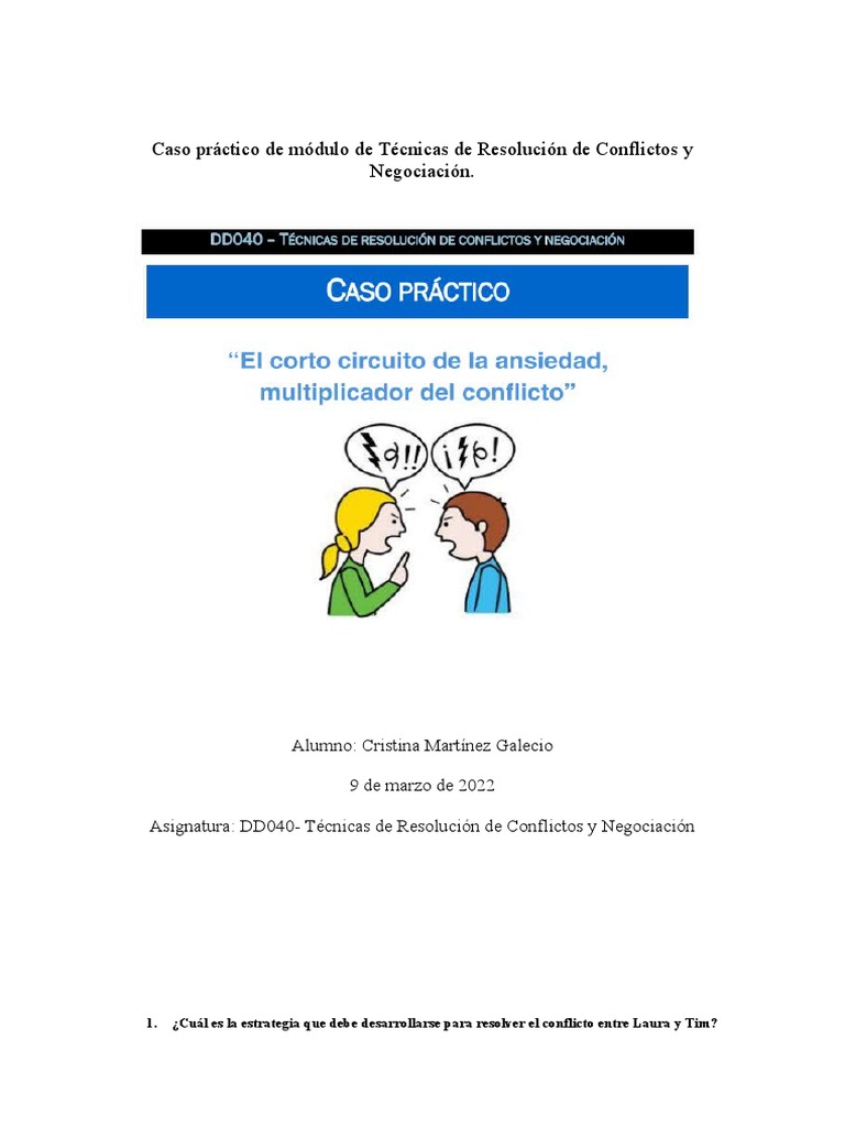 Caso Practico DD040 | PDF | Conflicto (proceso) | Mediación