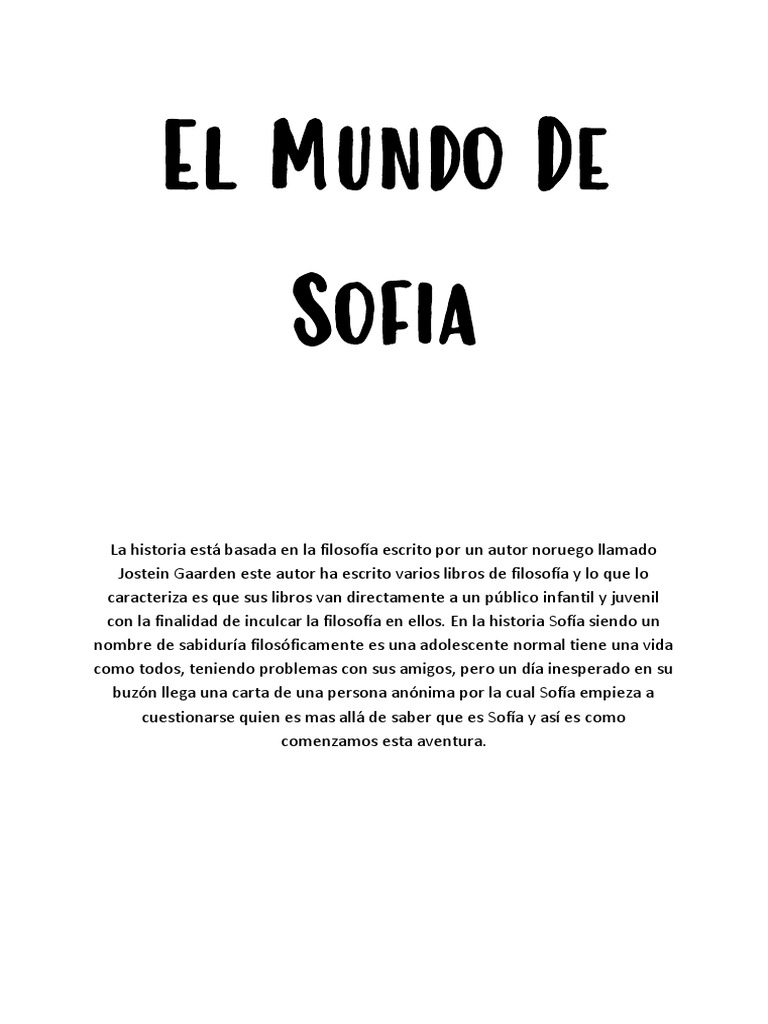 El Mundo de Sofía | PDF