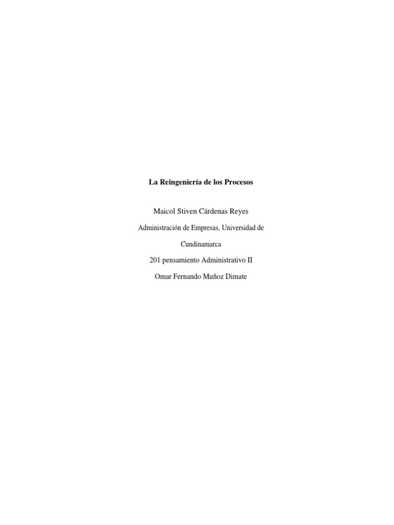 La Reingeneria de Los Procesos | Descargar gratis PDF | Business ... La Reingeneria de Los Procesos | Descargar gratis PDF | Business ...