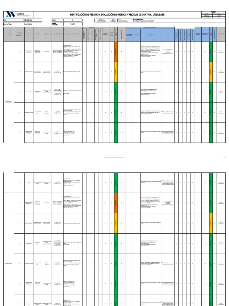 FG05.3.1 IPERC - H. Servicios (Tecnico Hidráulico) | PDF