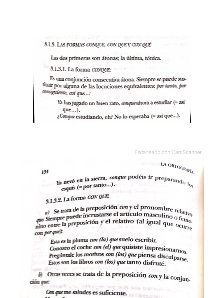 Conque, Con Que, Con Qué | PDF