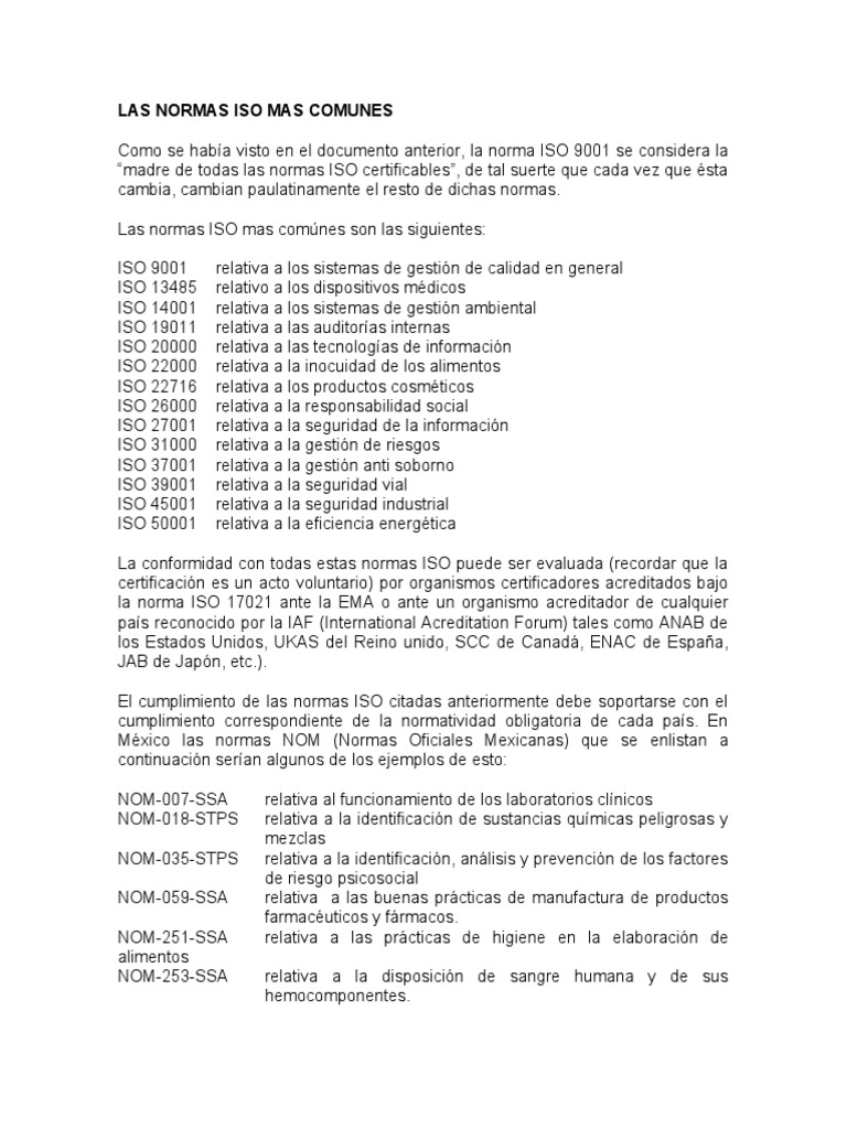 Blog # 2 Las Normas Iso Mas Comúnes | PDF