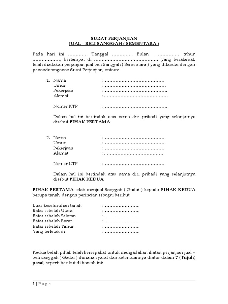 Contoh Gadai | PDF