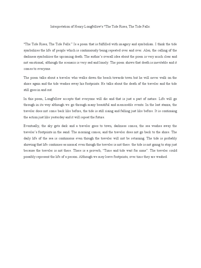 Interpretation of Henry Longfellow | PDF | Poetry