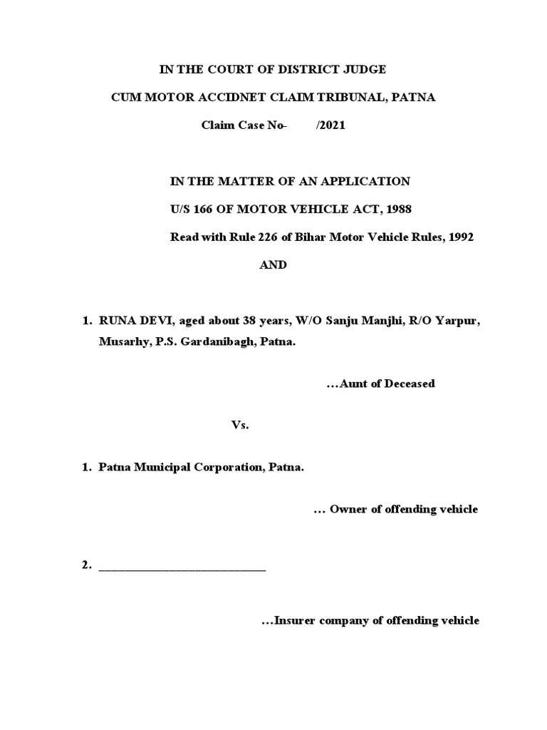 Mact Matter | PDF | Damages | Truck