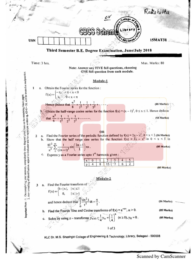 M3 Solved Question Papers | PDF M3 Solved Question Papers | PDF