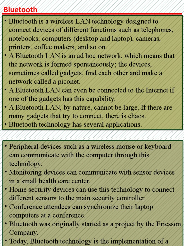 Bluetooth Wireless LAN Technology | PDF | Bluetooth | Computer Network