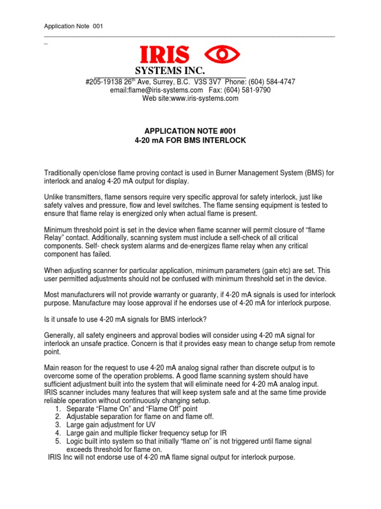 001 - Application Note 1 - 4-20 Ma Interlock | PDF | Relay | Electrical ...