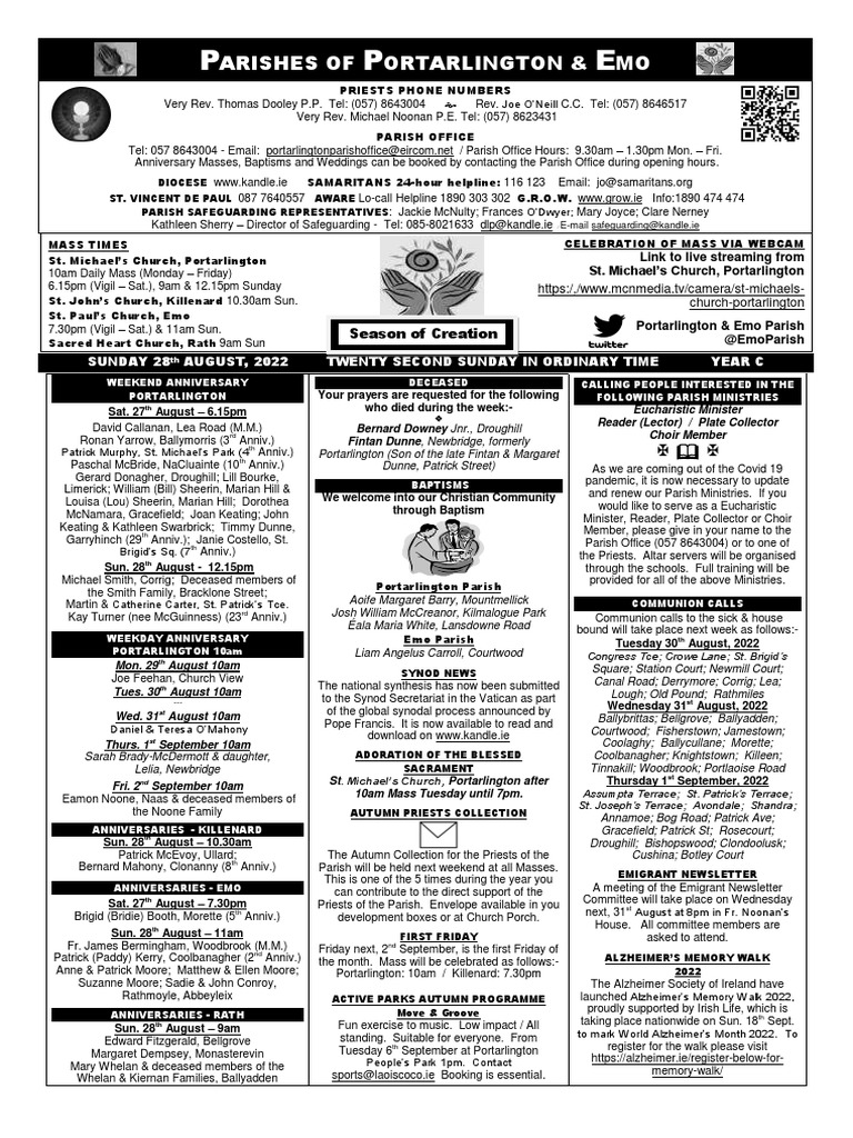 Portarlington & Emo Parish Updates | PDF