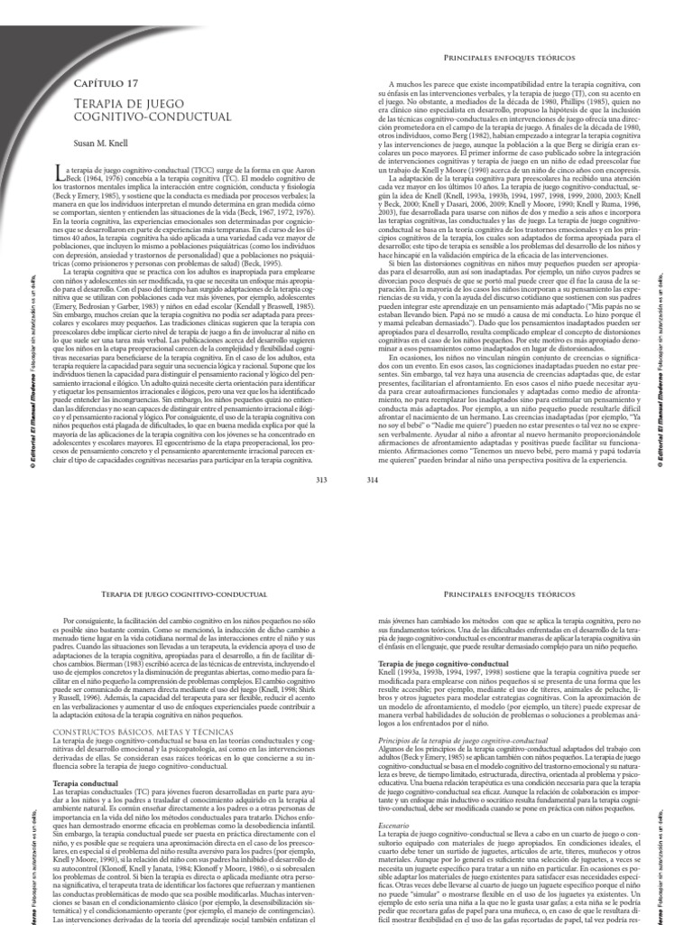 Knell (2011) Terapia de Juego Cognitivo-Conductual | PDF | Terapia de ...