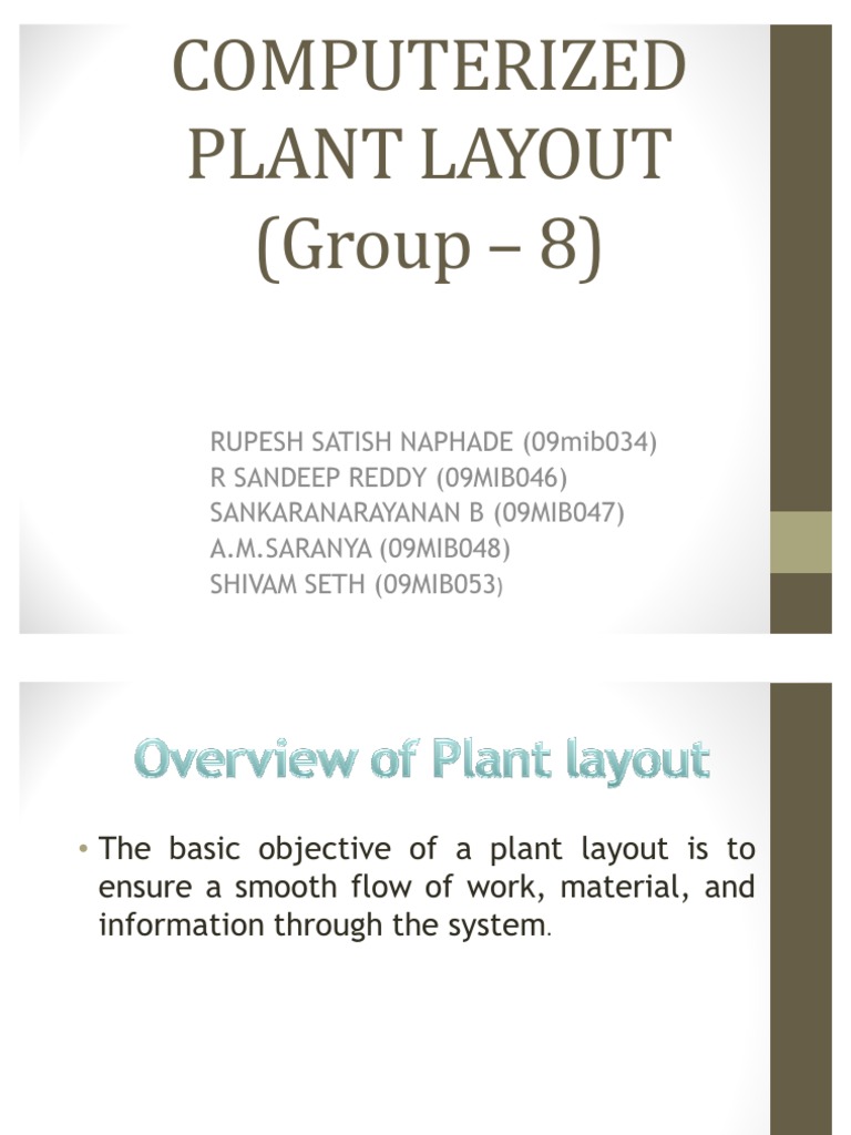 Manufacturing Plant Layout Design | PDF | Algorithms | Production And ...