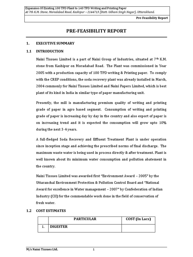 Naini Paper Mill Expansion | PDF | Pulp (Paper) | Paper