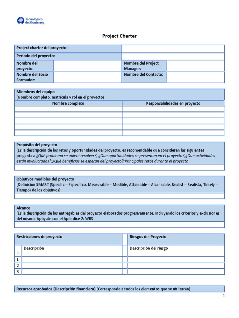 Project Charter y Gestión de Equipos | PDF