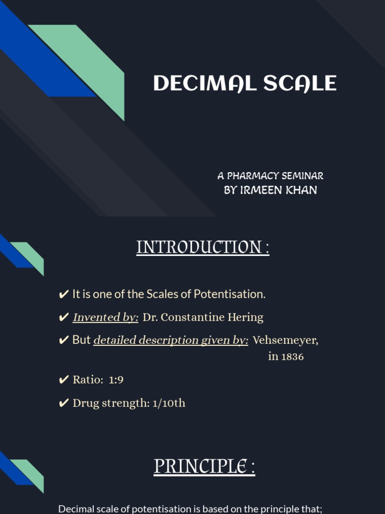 My Project On DECIMAL SCALE | PDF | Homeopathy | Chemistry