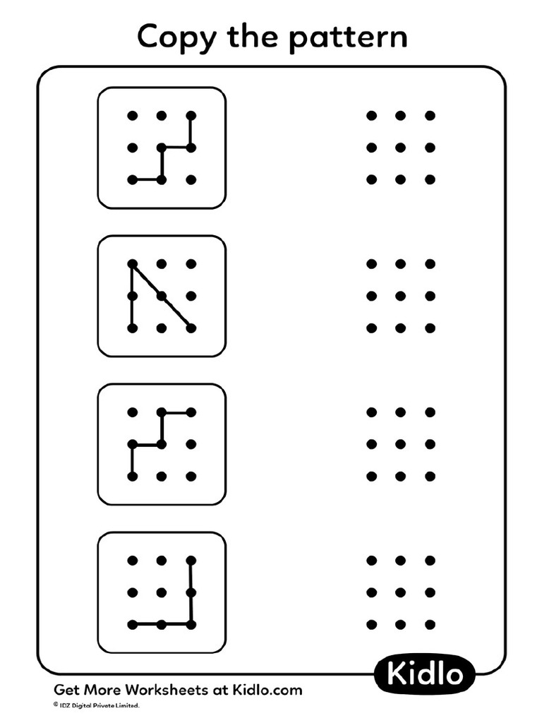 Copy The Patterns 9 Dots Pattern Worksheet 06 | PDF
