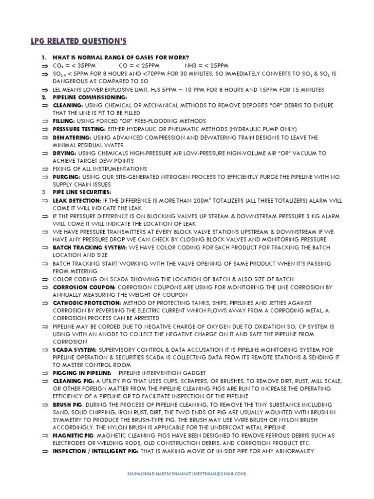 LPG Related Questions | PDF | Liquefied Petroleum Gas | Corrosion
