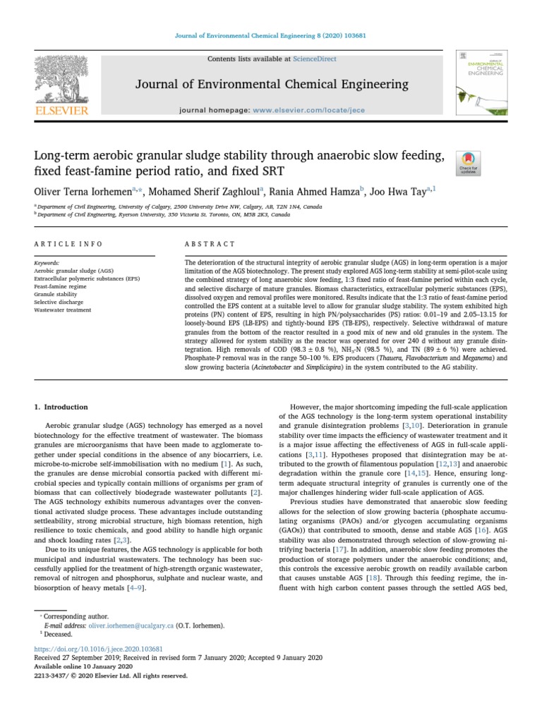 Long-Term Aerobic Granular Sludge Stability Through Anaerobic Slow ...