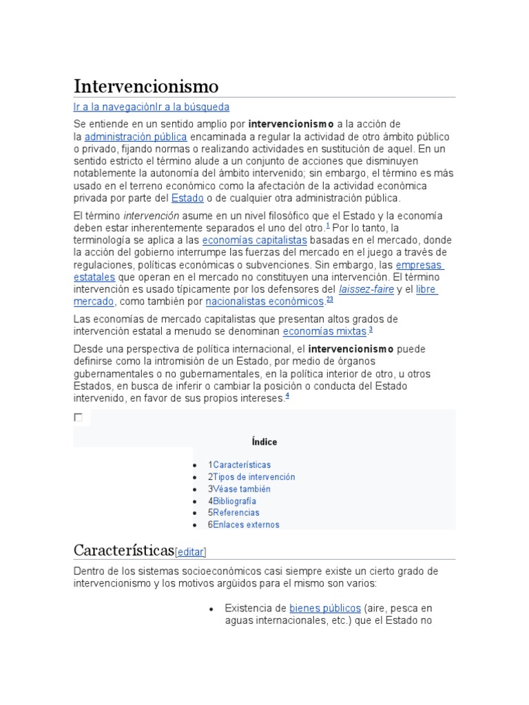Intervencionismo | PDF | Intervencionismo económico | Economias