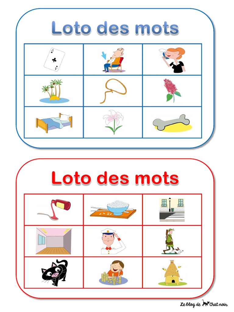 Loto des mots pour CP et maternelle | PDF