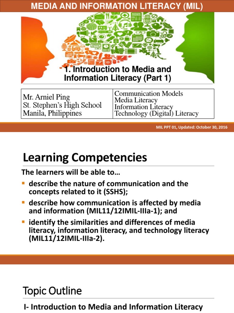 Introduction To Media and Information Literacy (Part 1) : Mr. Arniel ...