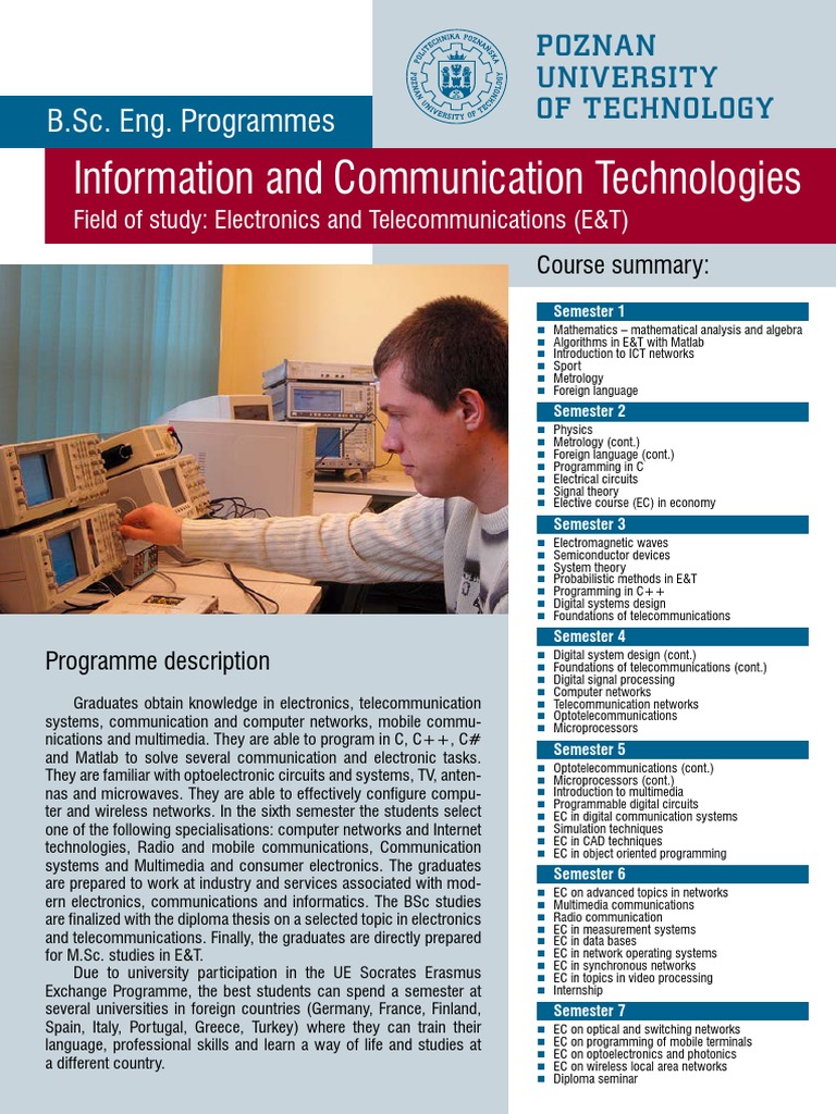 Poland - Poznan Univ Engineering | PDF | Telecommunications | Bachelor ...