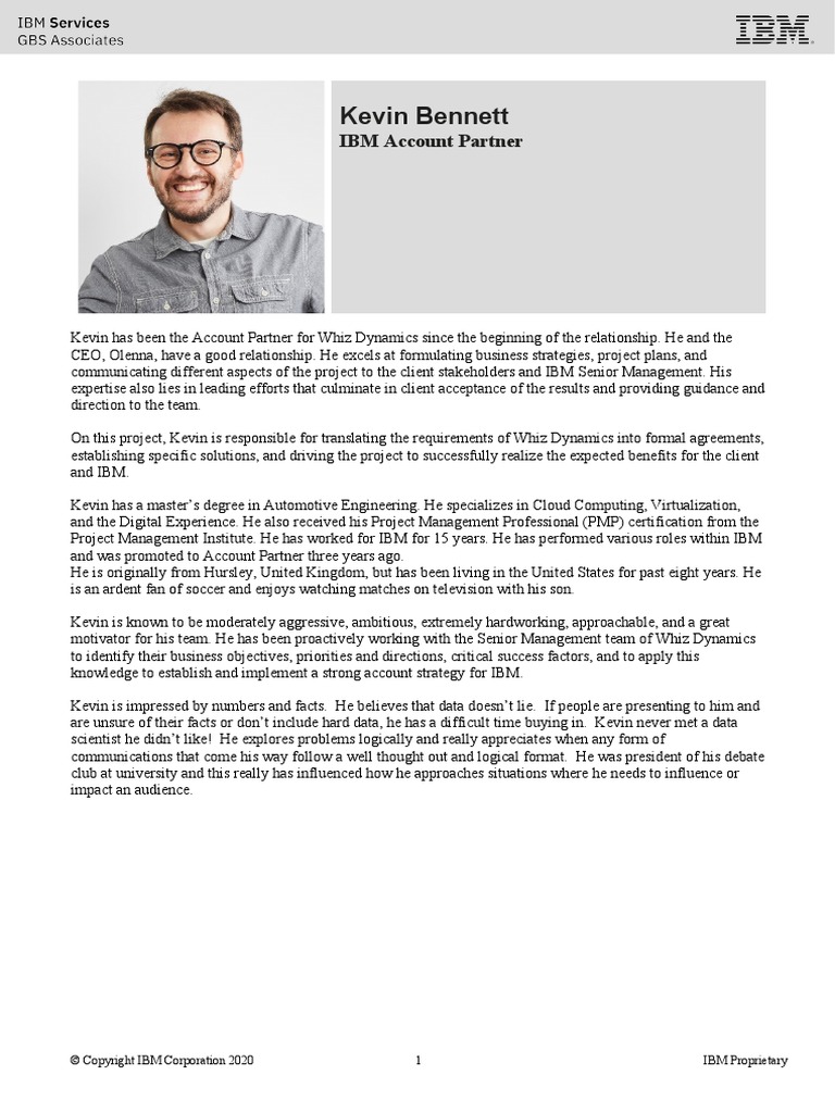 Kevin Bennett: IBM Account Partner | PDF | Project Management | Ibm