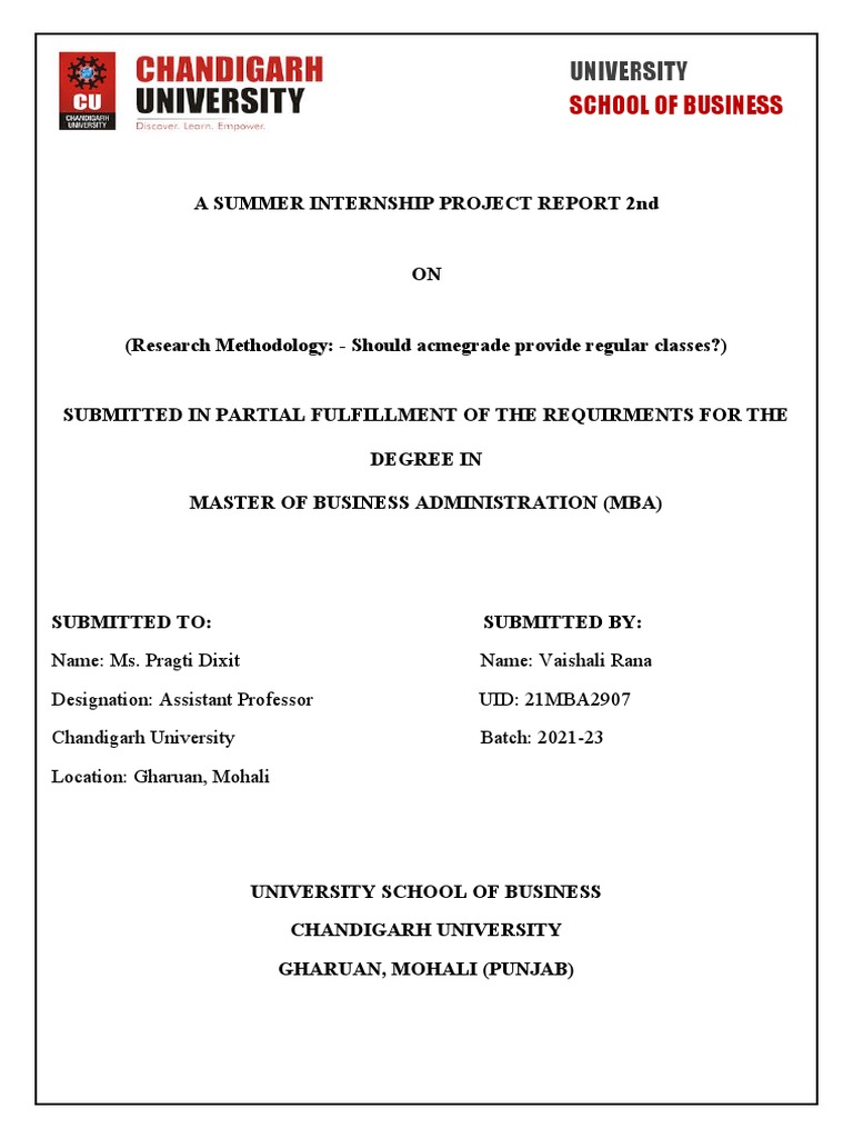 Acmegrade Internship Project Report | PDF | Sampling (Statistics ...
