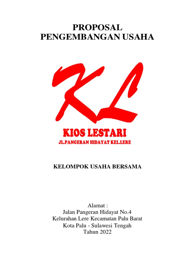Proposal Usaha Kios Lestari | PDF