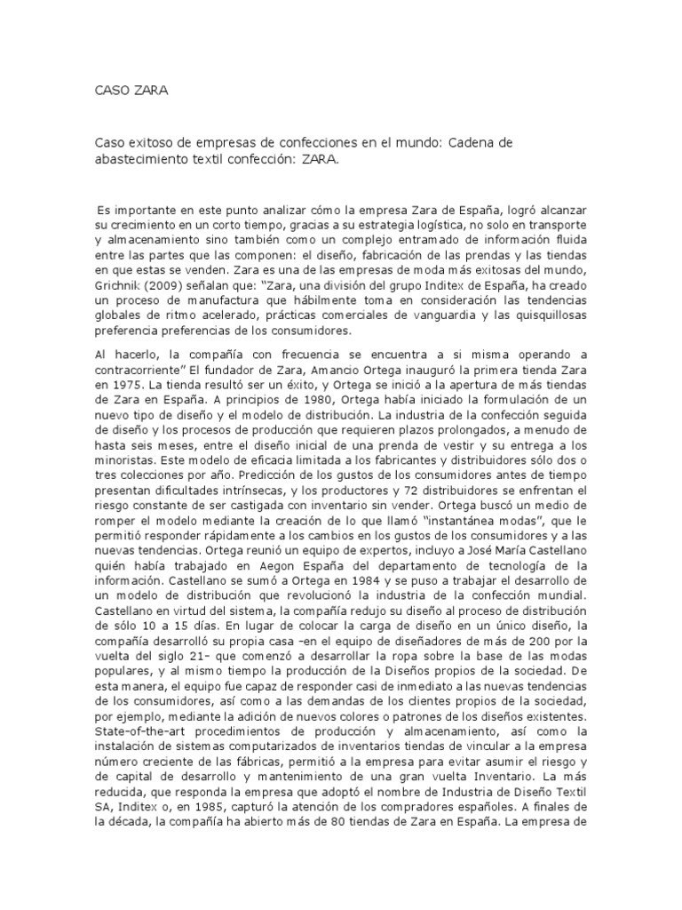 Caso ZARA | PDF | Logística | Moda