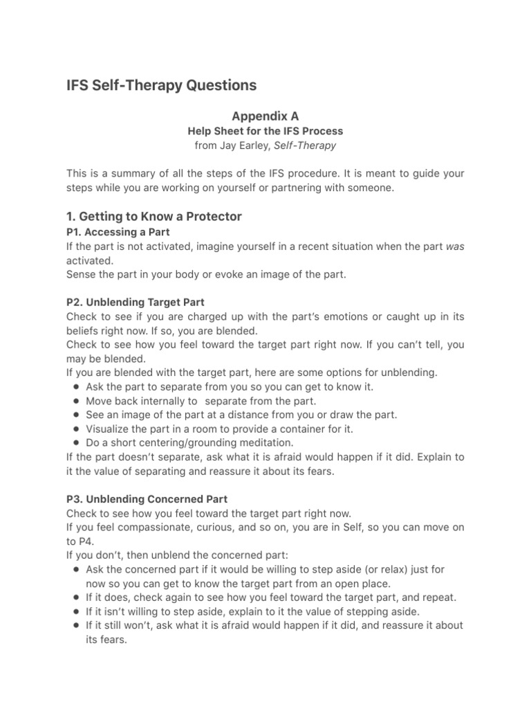 IFS Self-Therapy Guide by Jay Earley | PDF | Feeling | Compassion