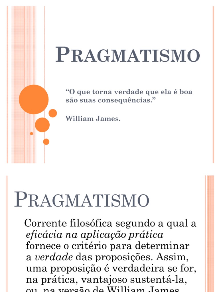 PRAGMATISMO | PDF | William James | Pragmatismo