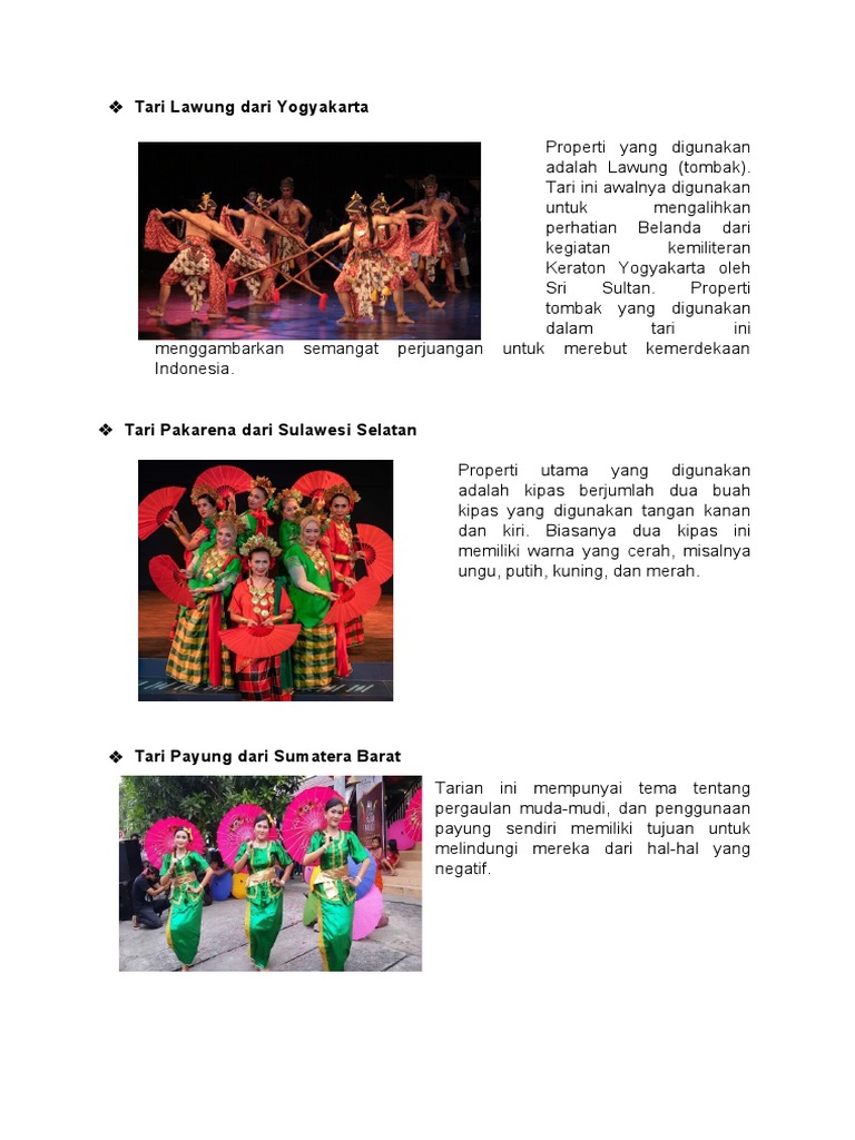 Properti Tari Tradisional Indonesia | PDF
