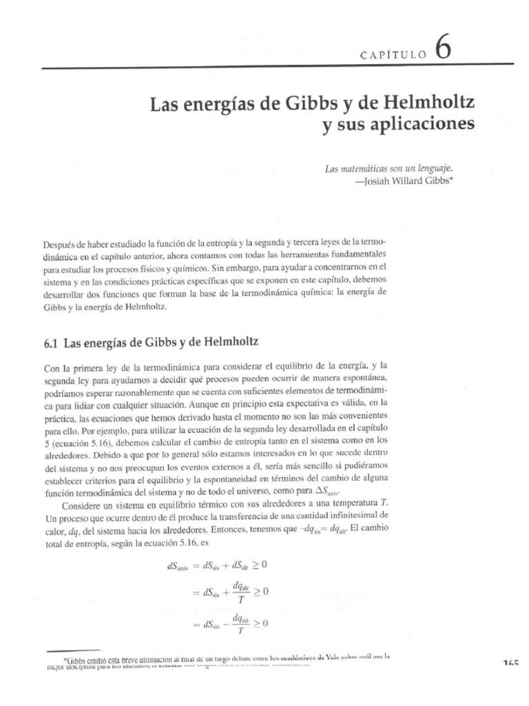 Energía de Gibss y Helmholtz | PDF